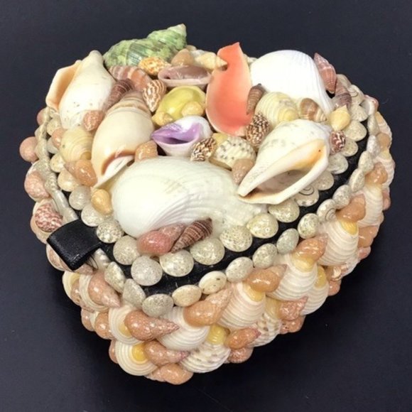 Vintage | Accents | Vintage Large Heart Shell Jewelry Box | Poshmark